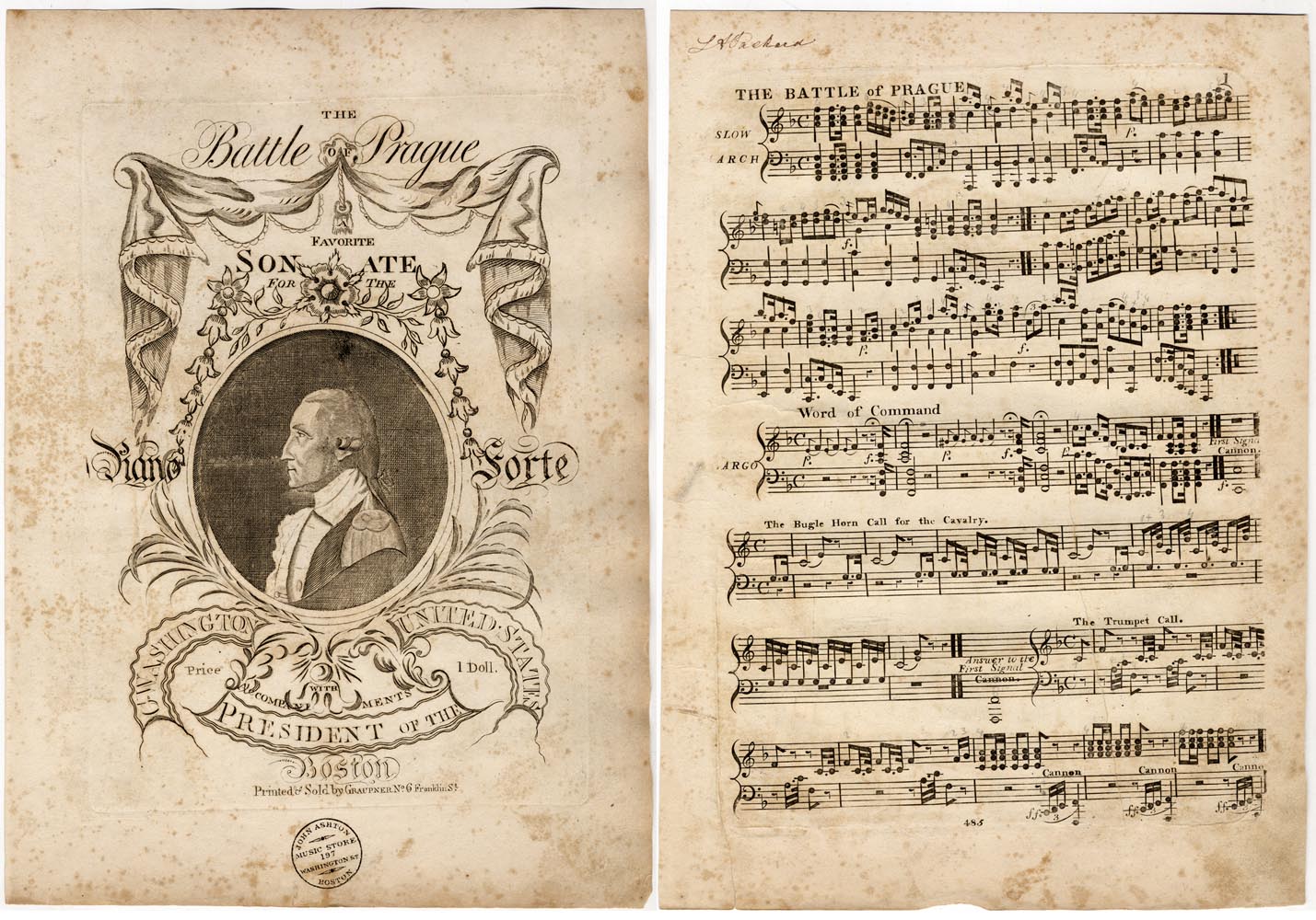 The Battle Prague - Favorite Sonate for the Piano Forte / G. Washington ...